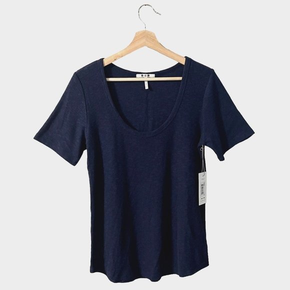 Three Dots | Tops | Three Dots Scoop Neck Tee Size Medium Maritime Blue ...